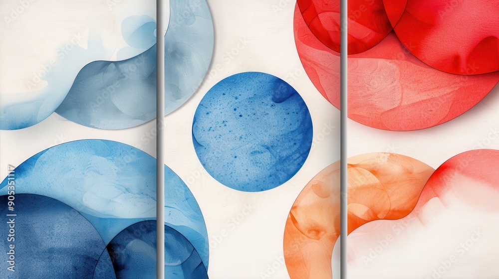 Geometric Symphony: A vibrant quartet of overlapping circles in a ...