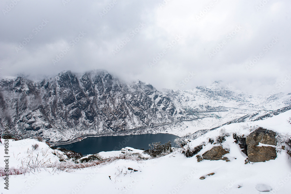 Tsomgo Lake, also known as Tsongmo Lake or Changgu Lake, is a glacial lake in Changu in the ...