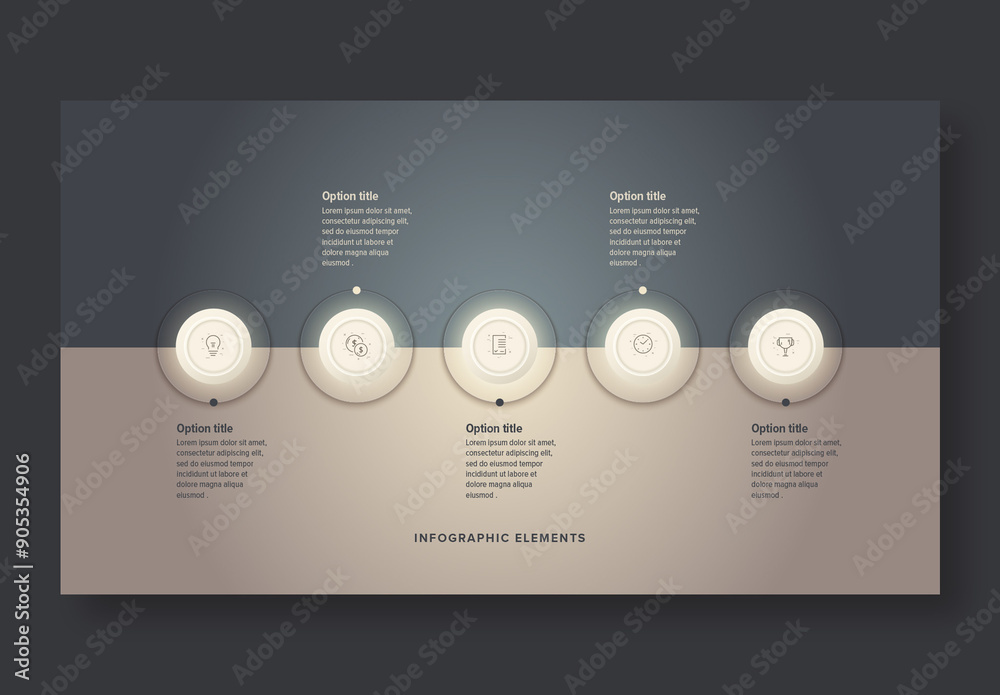 5 Step Workflow Infographic Stock Template | Adobe Stock