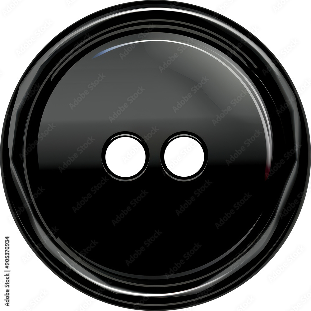 Black Plastic Buttons isolated on transparent background. PNG Stock ...