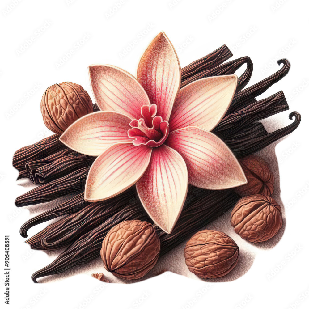 Vanilla png, vanillin Isolated on transparent background png, hand ...