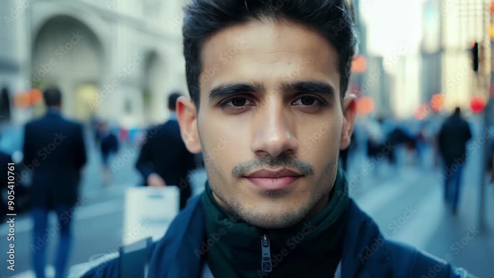 A young man in his early 30s with a determined expression is captured ...