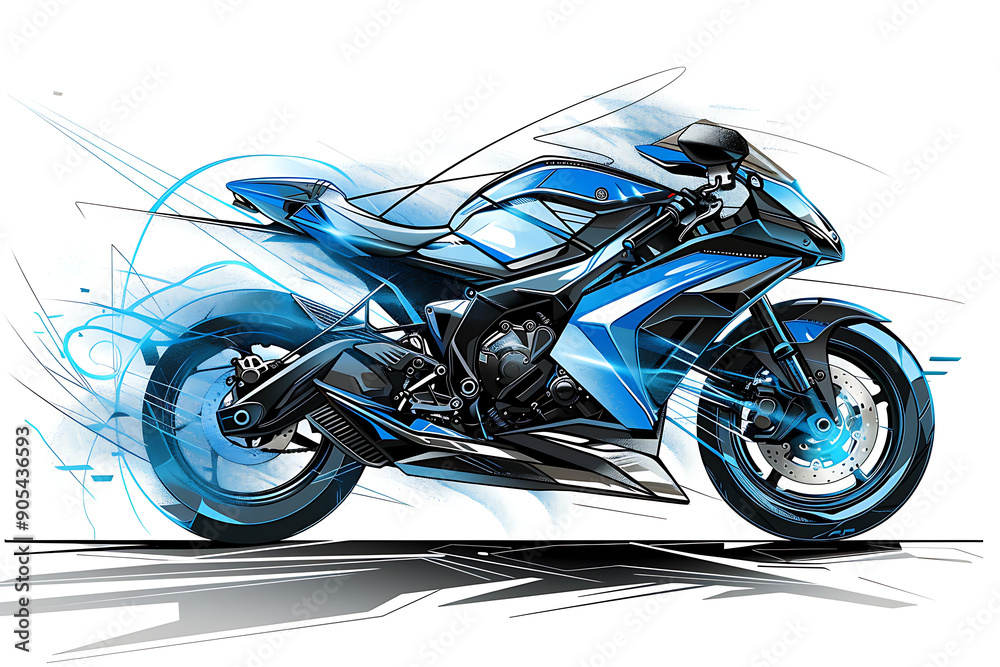 illustration, drawing digitally using tablet ,Yamaha r1m vector cartoon ...