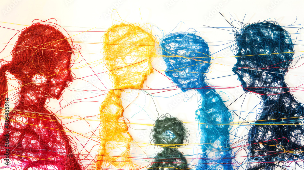 Connected family. Explore a colorful visual metaphor of a family ...