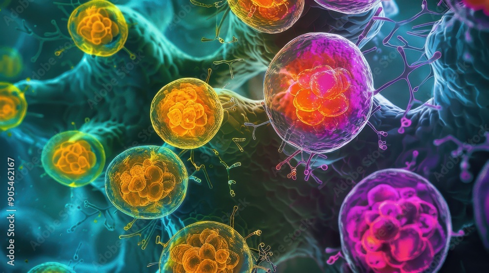 Produce a high-resolution image of vesicles under a microscope ...