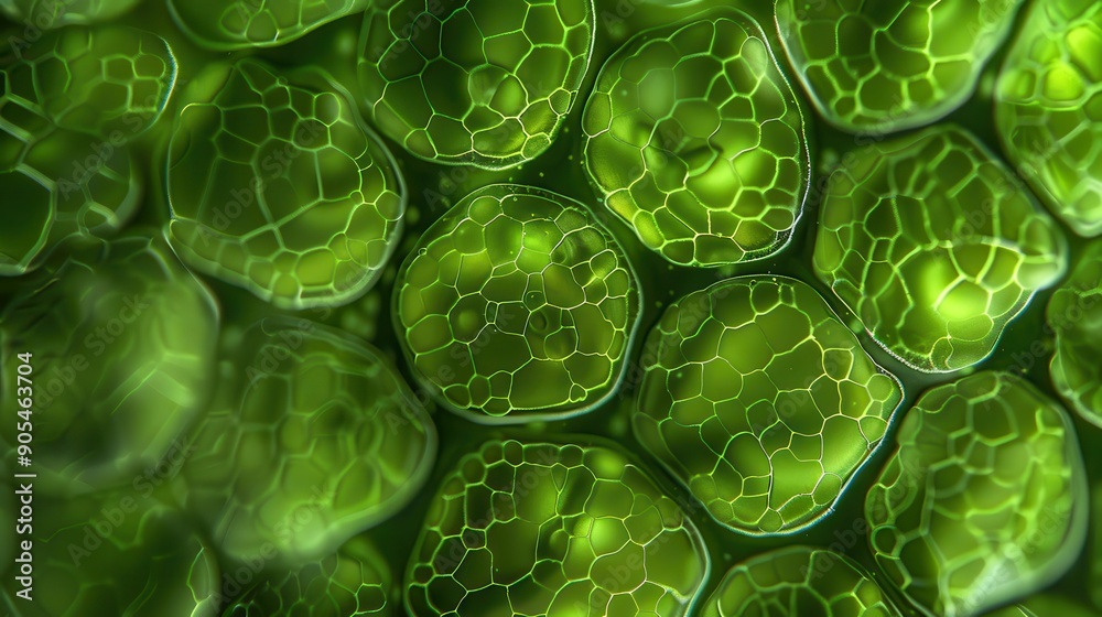 Produce an image of chloroplasts, capturing their thylakoid membranes ...