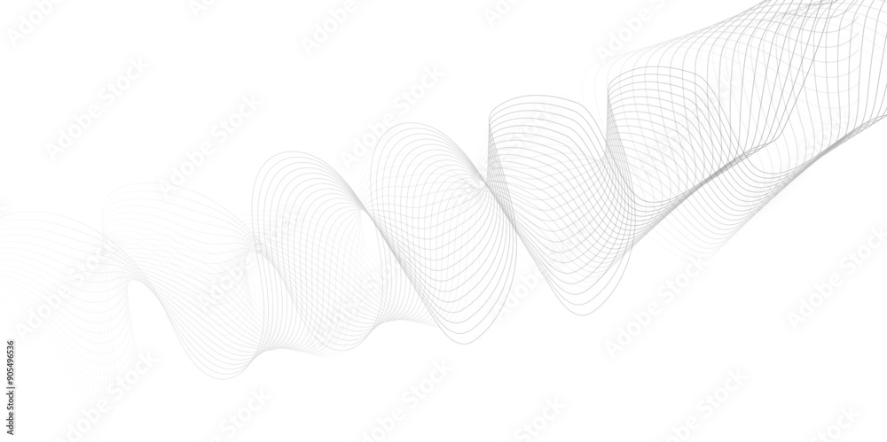 White wave curve lines banner background design. Abstract soft wave lines dynamic flowing gray ...