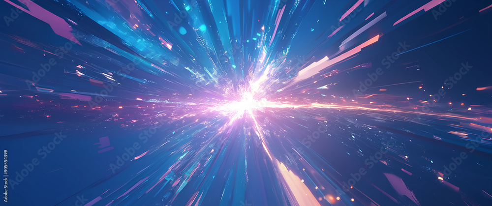 Cyberspace abstract image in anime or game style, acrylic, spiritual ...