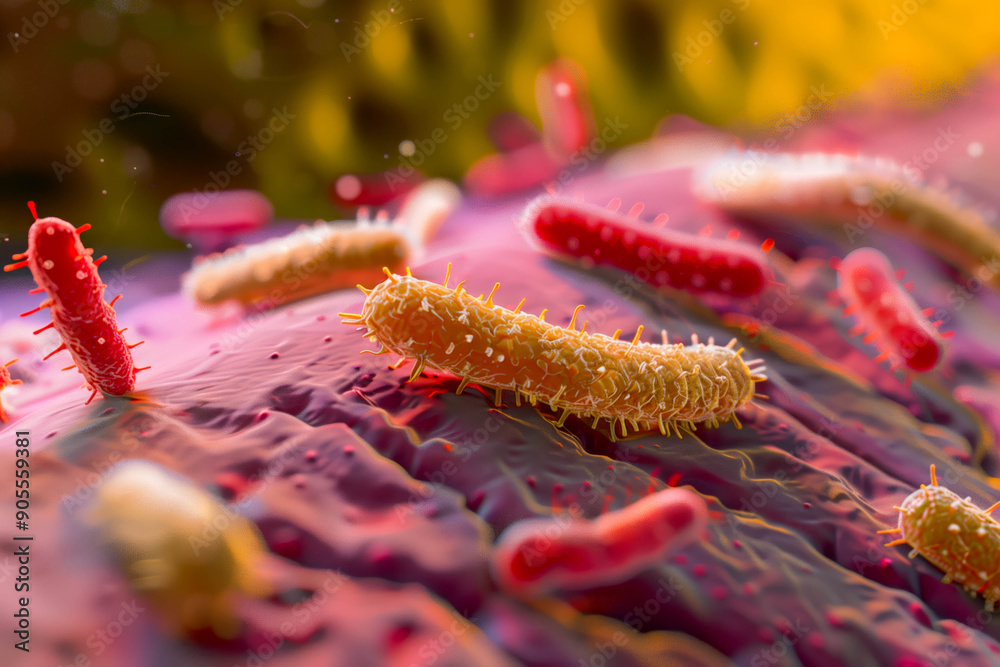 Microbiome, with diverse communities of bacteria, archaea, and other ...