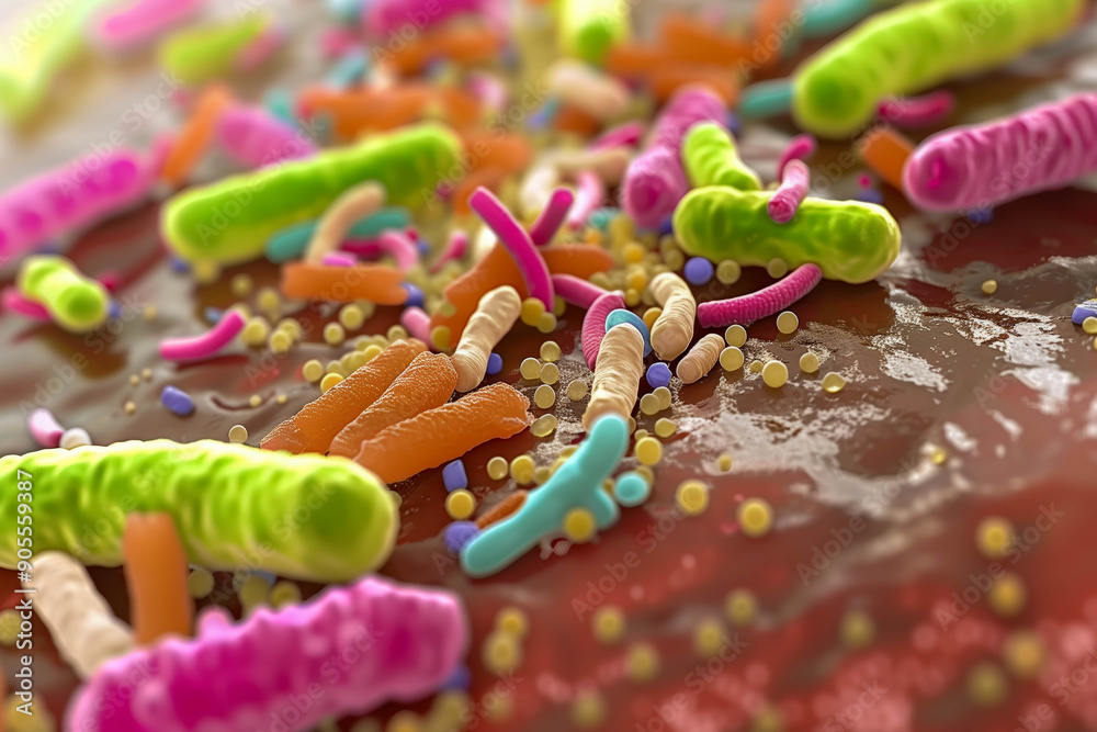 Microbiome, with diverse communities of bacteria, archaea, and other ...