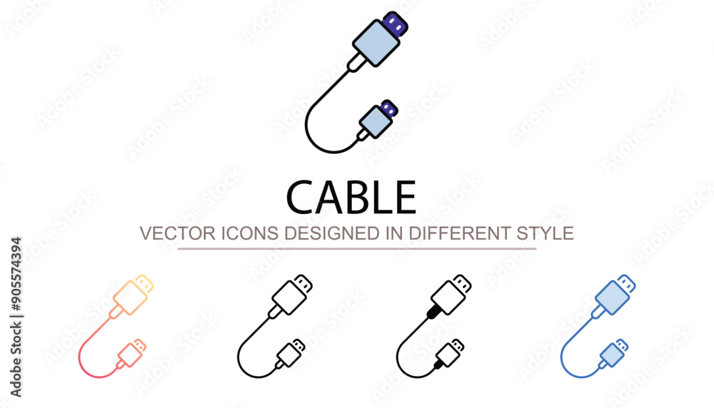Poster Cable icon design with white background stock illustration ...