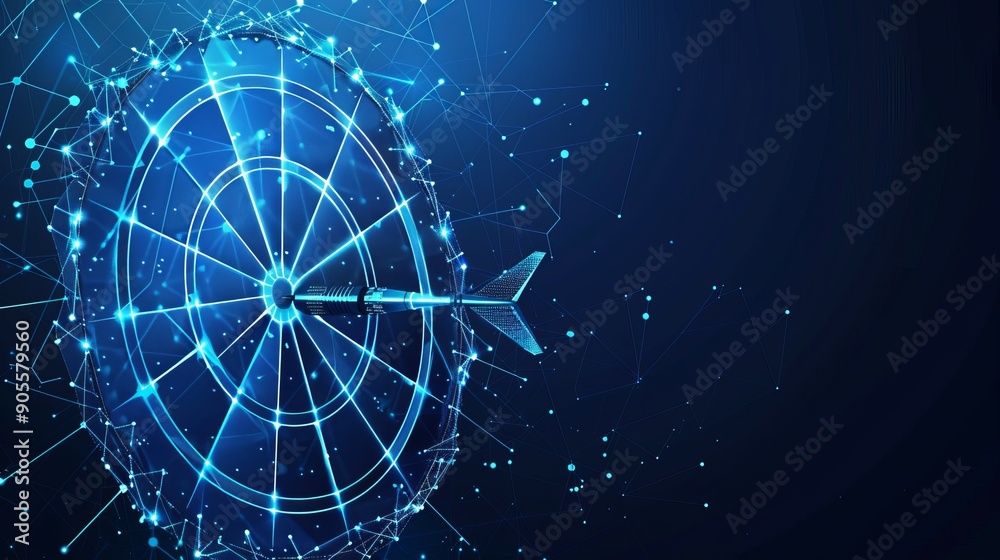 Darts board with an arrow in the center Target in low poly style design ...