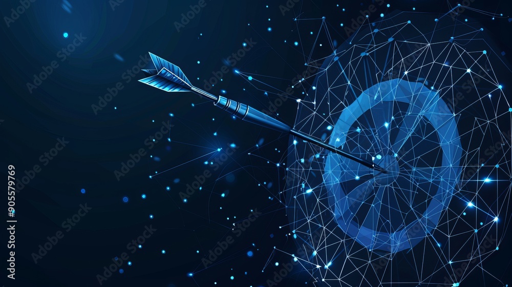 Darts board with an arrow in the center Target in low poly style design ...