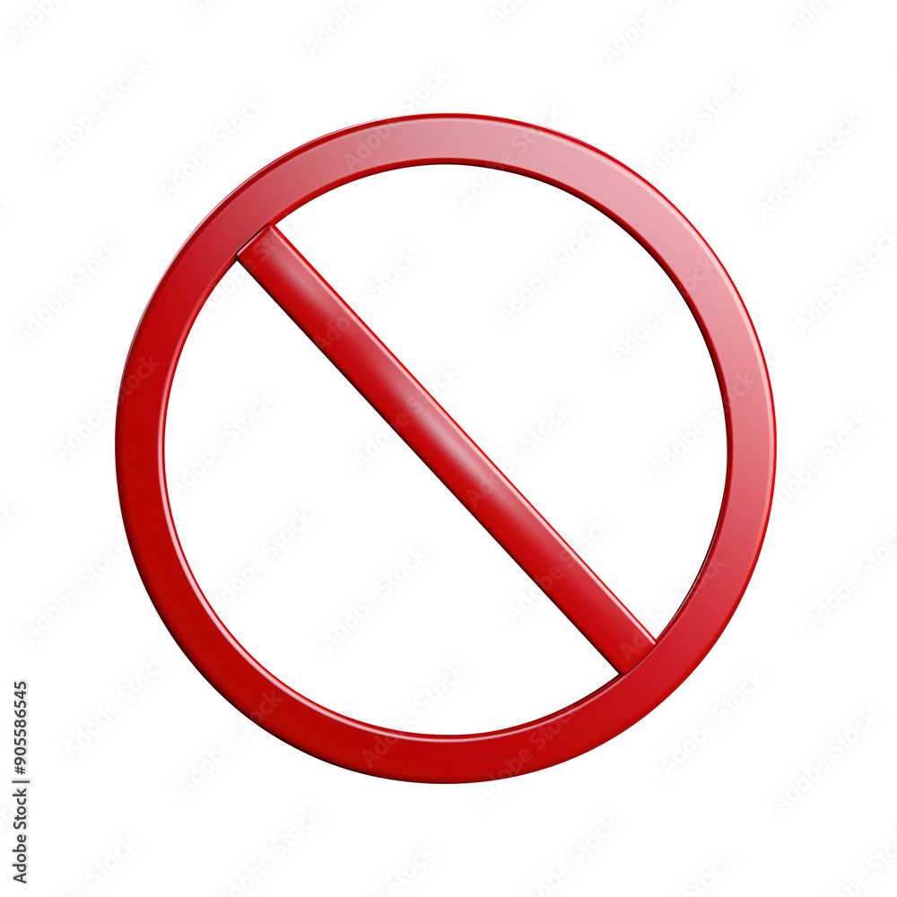 3d render of a forbidden sign not allowed on transparent background ...