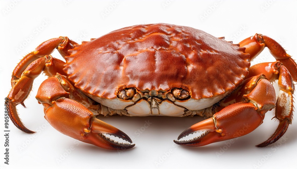 Isolated Whole Dungeness Crab. Cooked whole dungeness crab with natural ...