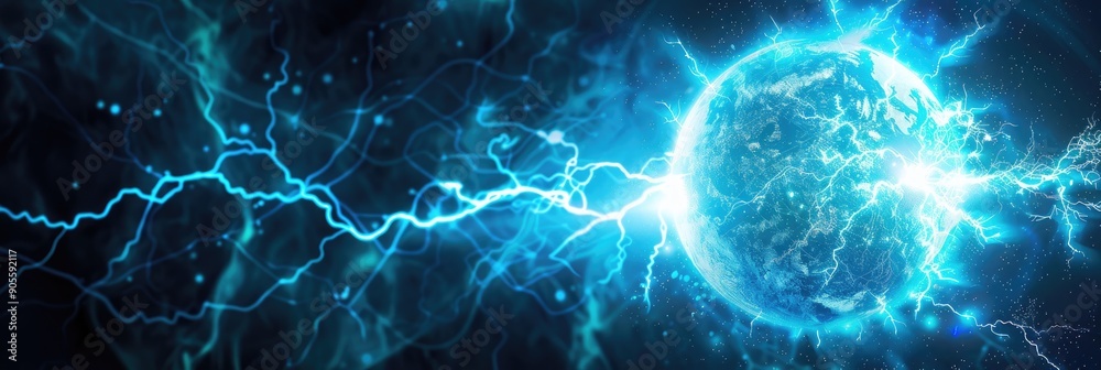 Geeky gaming culture elements with nuclear reactor and electric circuit ...