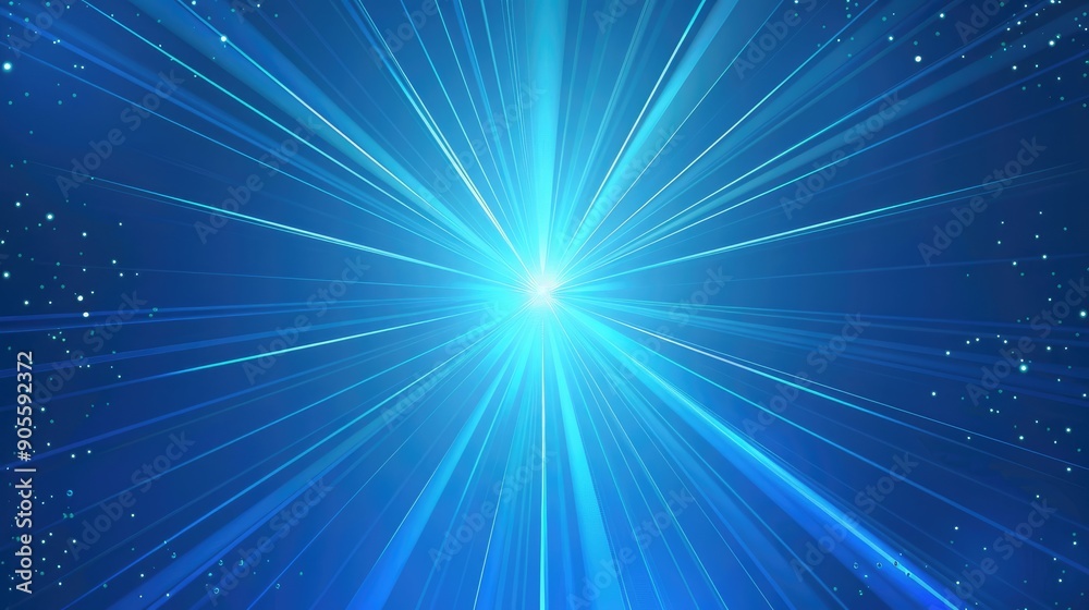 Glowing Blue Sunburst with Radiant Light Rays - Dynamic Abstract ...