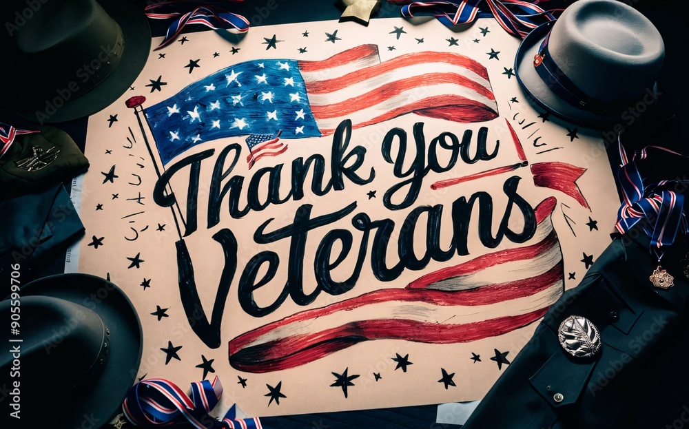 Thank You Message: A hand-drawn sign or banner saying "Thank You ...