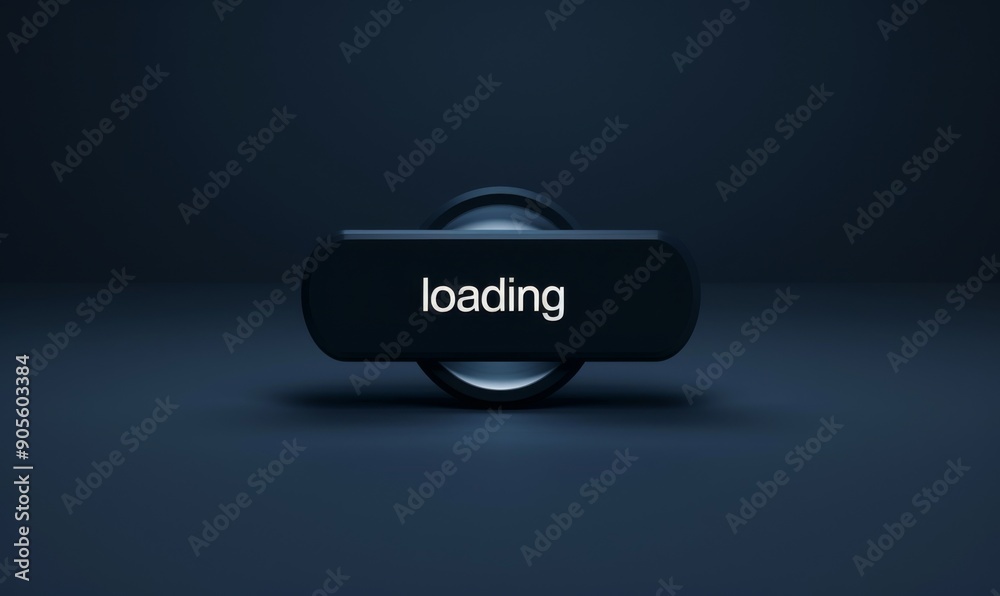 Minimalist Progress Bar with 'Loading' Text on Dark Blue Background for ...