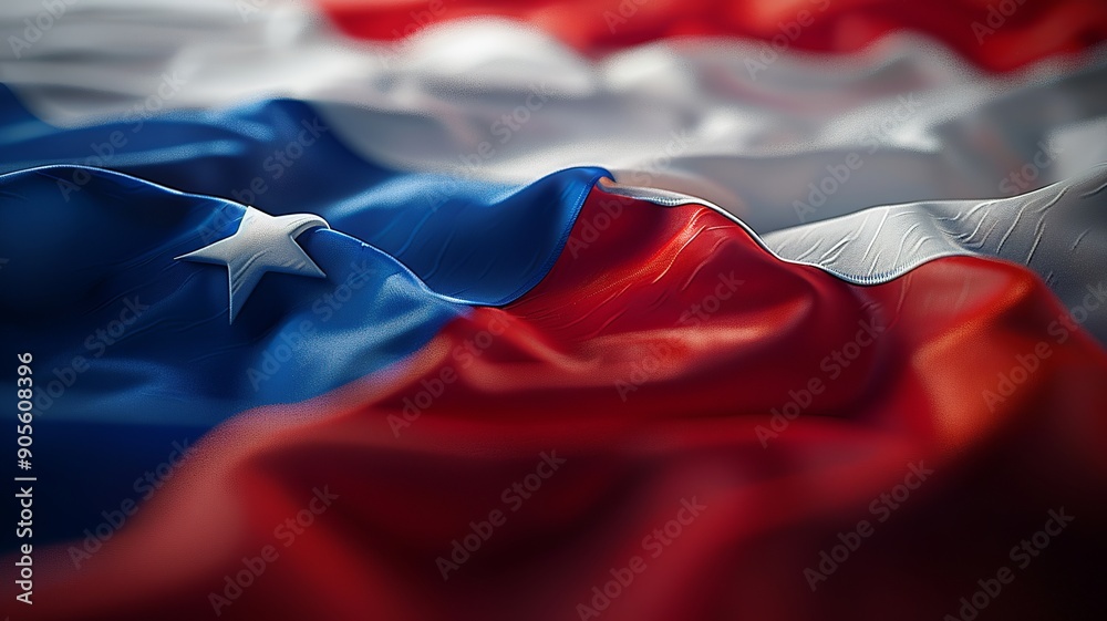 This 3D rendered illustration of the Chile flag showcases depth and ...