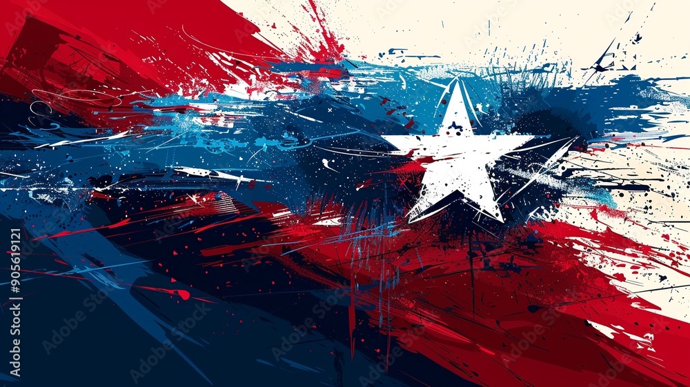 This 3D rendered illustration of the Chile flag showcases depth and ...