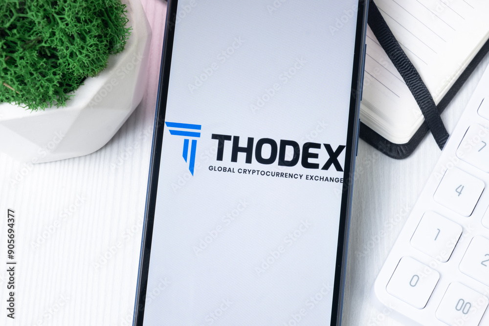 New York, USA - 1 August 2024: Thodex Logo on Phone Screen, Crypto ...