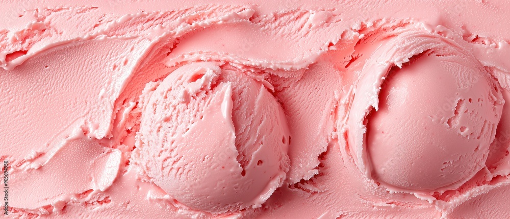 Strawberry flavor gelato - full frame background banner detail. Close ...