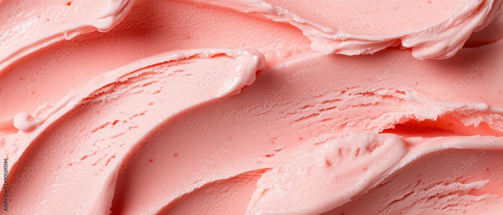 Strawberry flavor gelato - full frame background banner detail. Close ...