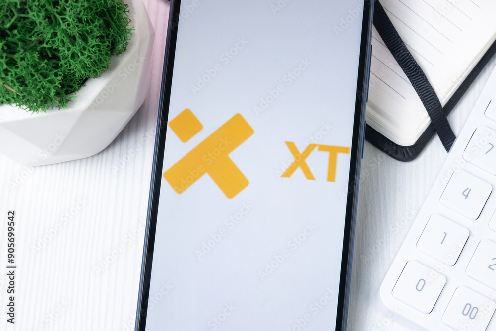 New York, USA - 1 August 2024: xt com Logo on Phone Screen, Crypto ...