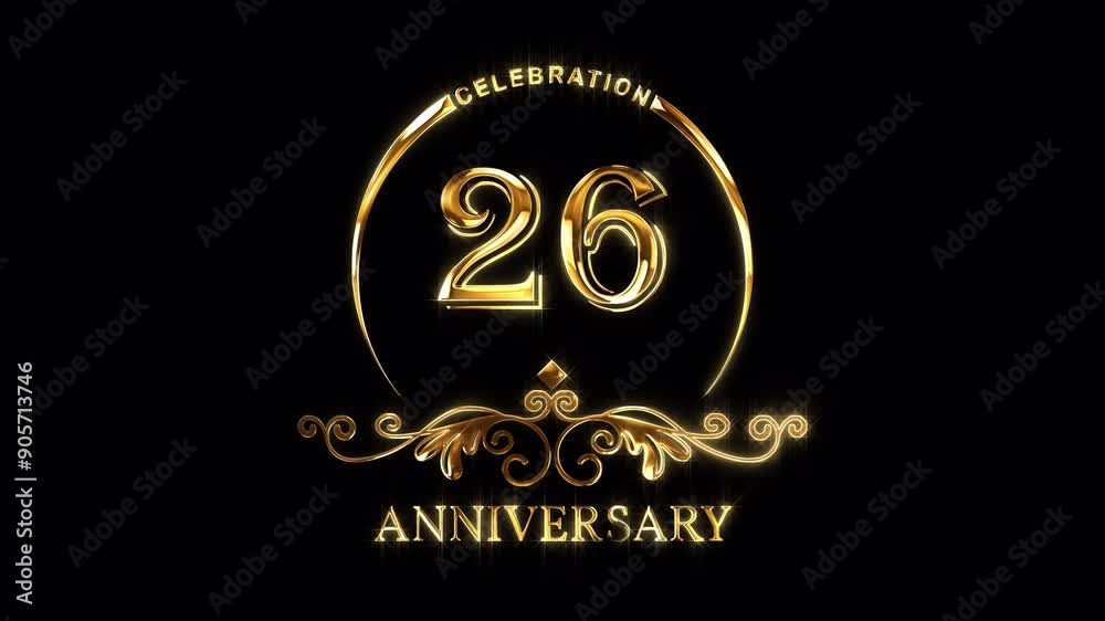 26th Anniversary Celebration. Happy 26 Years Anniversary Animation in ...