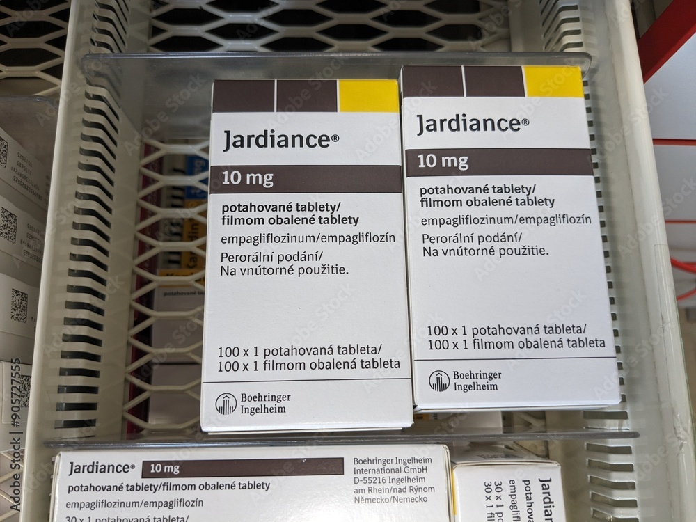 Prague, Czech Republic -August 4 2024: JARDIANCE box of medication with ...