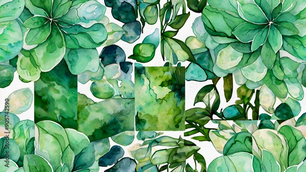 Calming Mint Green Watercolor Background: Seamless Pastel Design with ...