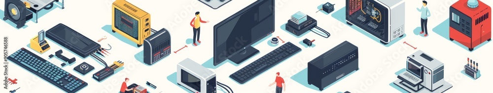 Isometric Infographics of Electronic Device Repair Services with ...