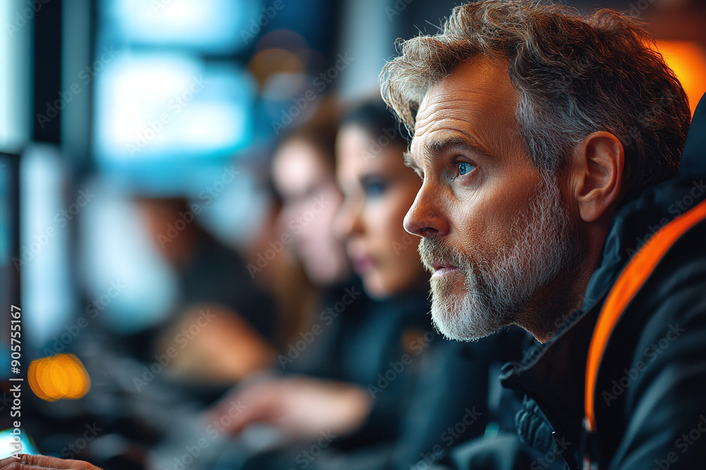 Photograph of a Disaster Command Center: Emergency management team ...