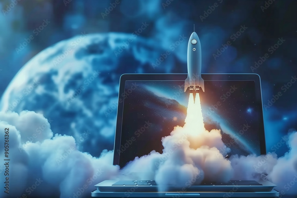 “Celestial Expedition: The Digital Rocket’s Journey Beyond the Stars - A Fusion of Technology ...