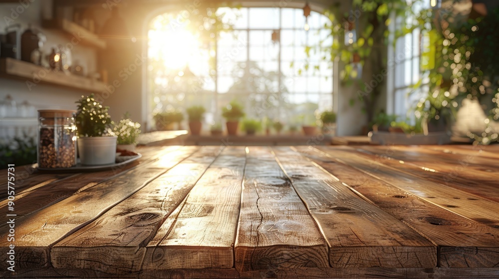 A high-resolution kitchen background with a wooden counter top ...