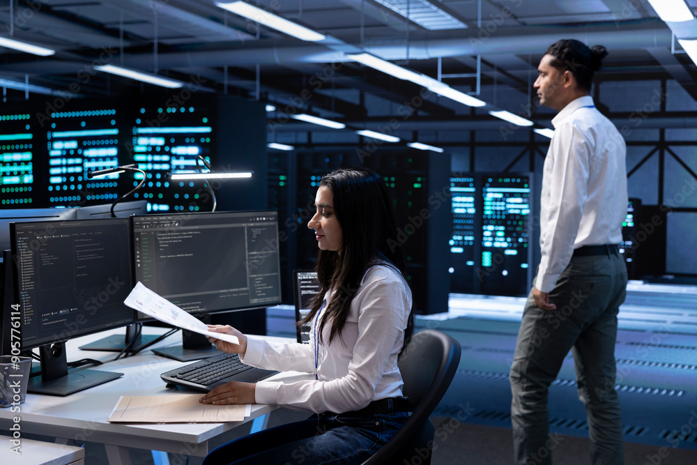 IT manager maintaining accurate documentation of data center hardware, configurations, and ...