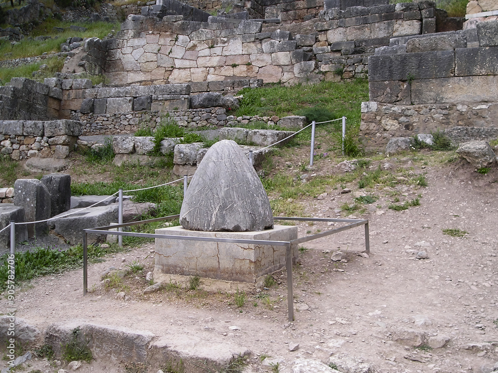 The Omphalos (navel) of Delphi is a legendary stone that the ancient ...