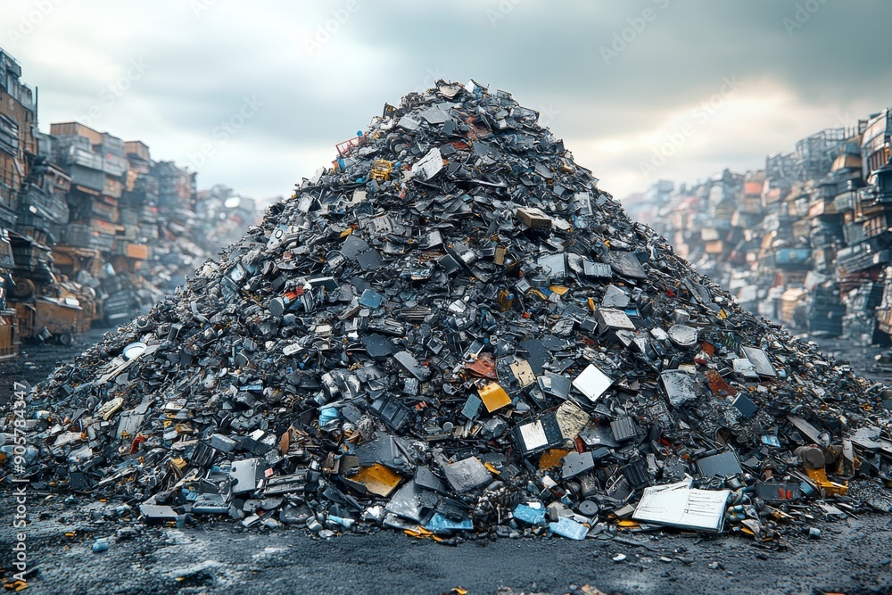 Massive pile of industrial waste illustrating the scale of waste ...