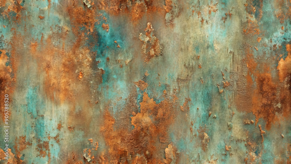 Seamless Abstract Teal and Copper Rusty Texture, Seamless Texture, Rust ...