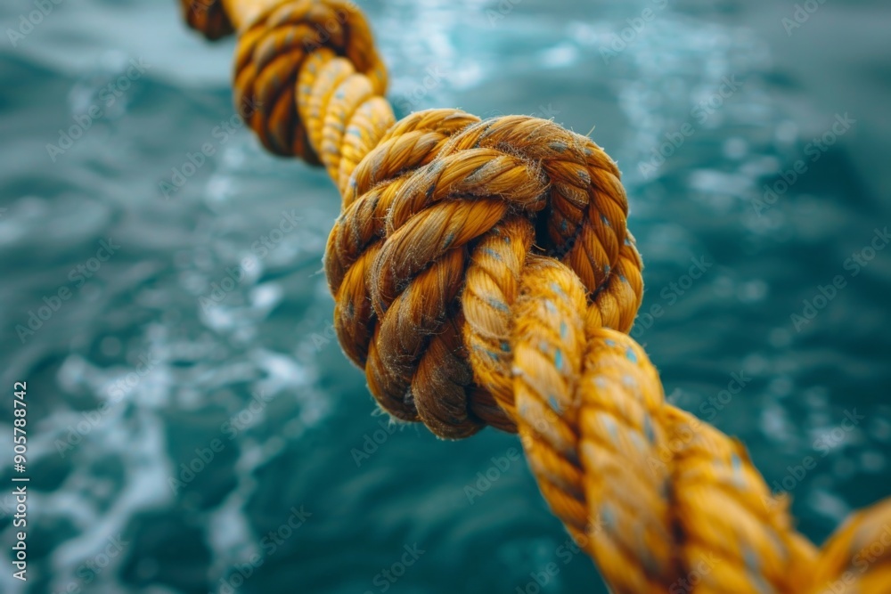 Leadership in Management Depicted as a Leader Organizing Assorted Ropes ...