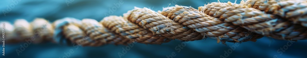 Leadership in Management Depicted as a Leader Organizing Assorted Ropes ...