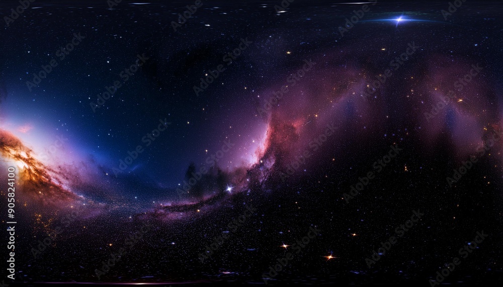 equirectangular projection of space a 360 degree background of nebula ...