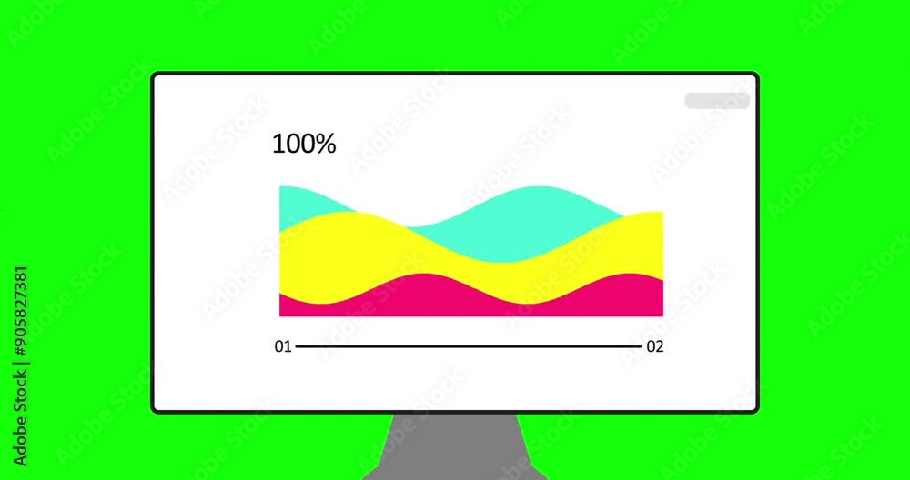 Loop animation of simple Area graph. Animated Infographic on green ...
