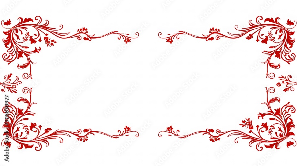 Simple red frame with a plain white background and simple design. Stock ...