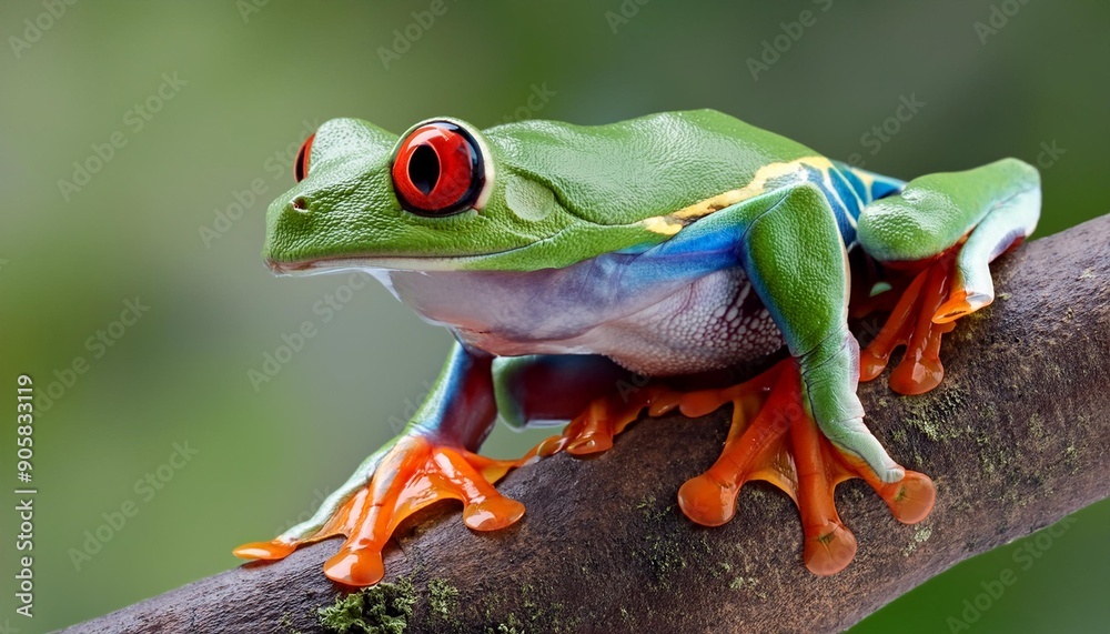 tropical tree frog cruziohyla craspedopus a rain forest amphibian from the amazon rainforest ...