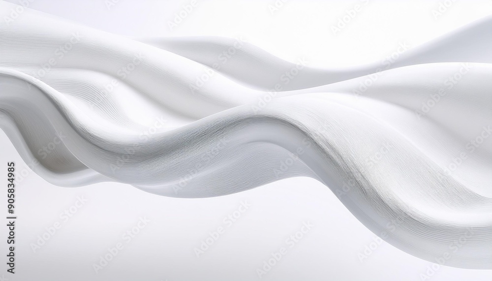 abstract white background of curved wave shape line on white Stock ...