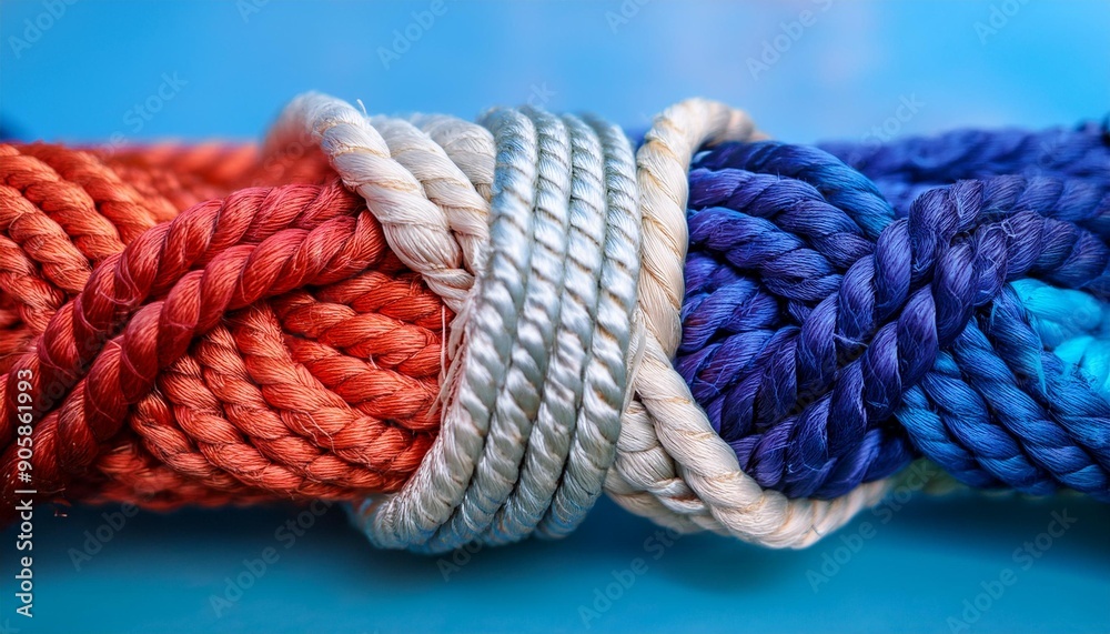 Team rope diverse strength connect partnership together teamwork unity ...
