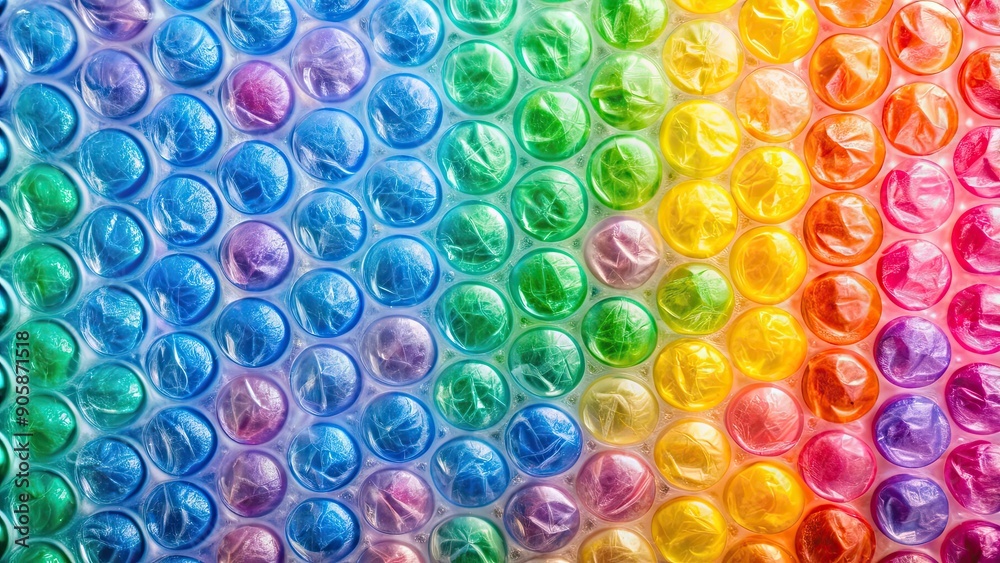 Colorful bubble wrap texture perfect for packaging and protection ...