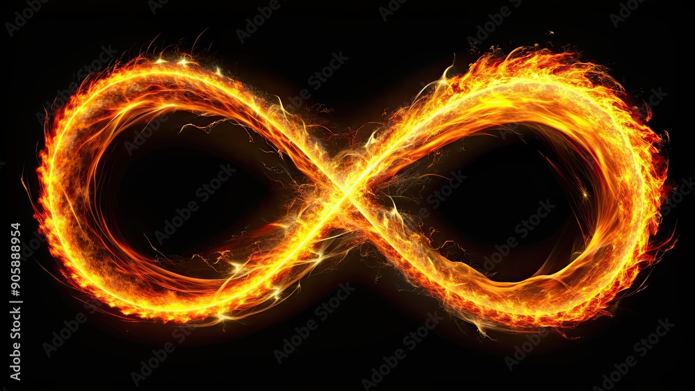 Classic fire spiral dial symbolizing the infinity of time on black ...